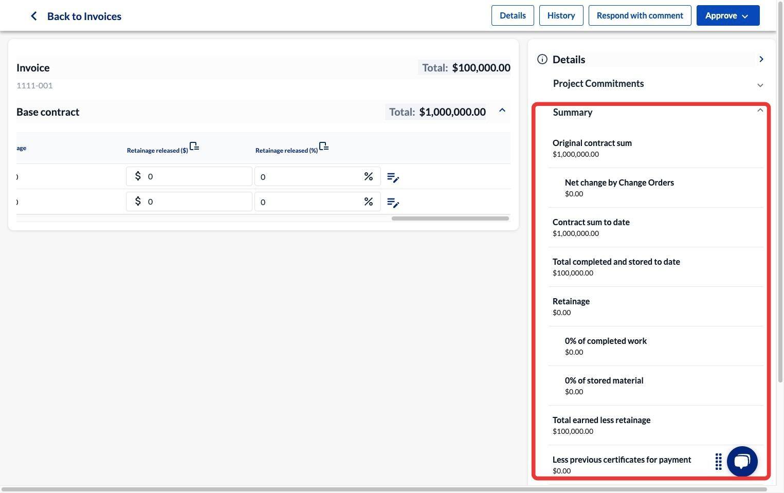 How do I review and approve an invoice on Constrafor?